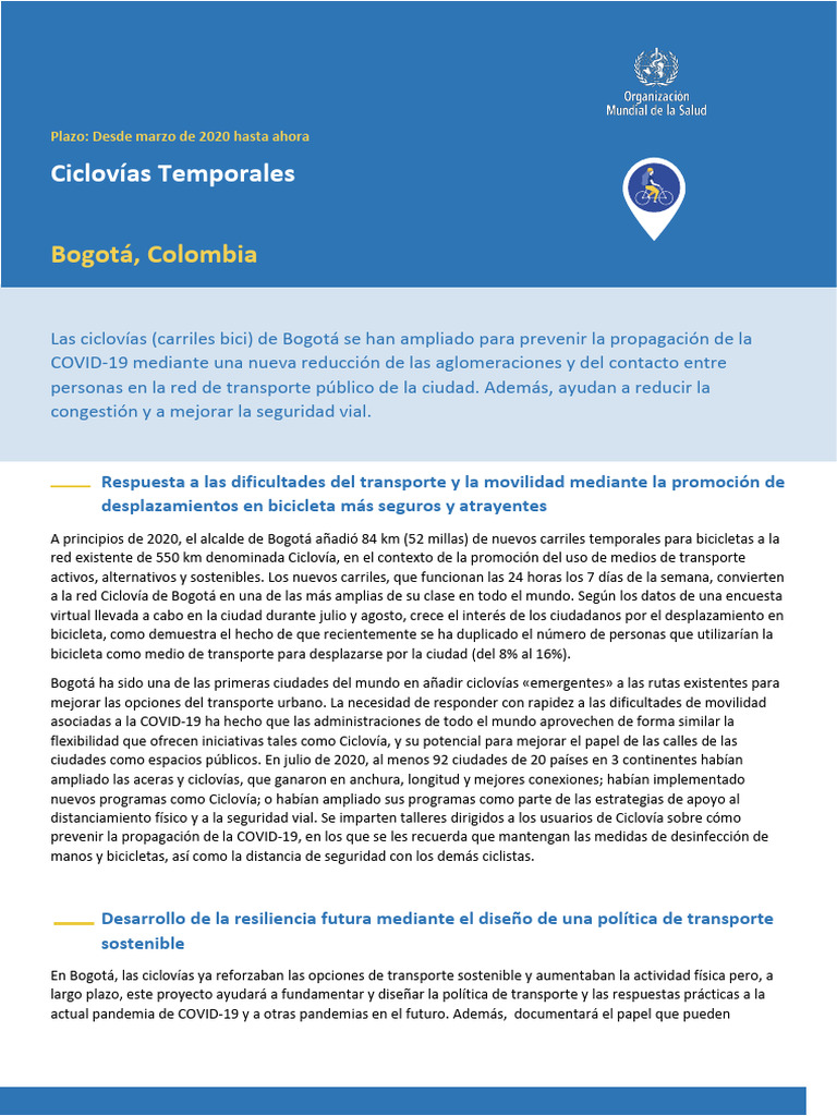 Bogota Ciclovias Es | PDF | Bogotá | Transporte
