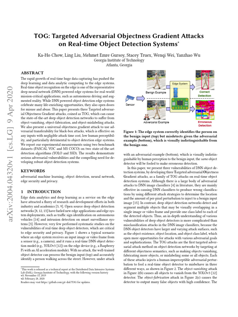 TOG: Targeted Adversarial Objectness Gradient Attacks On Real-Time Object Detection Systems ...