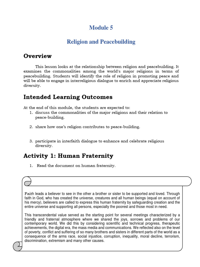 Module 5 Input 1 | PDF | Interfaith Dialogue | Religious Pluralism