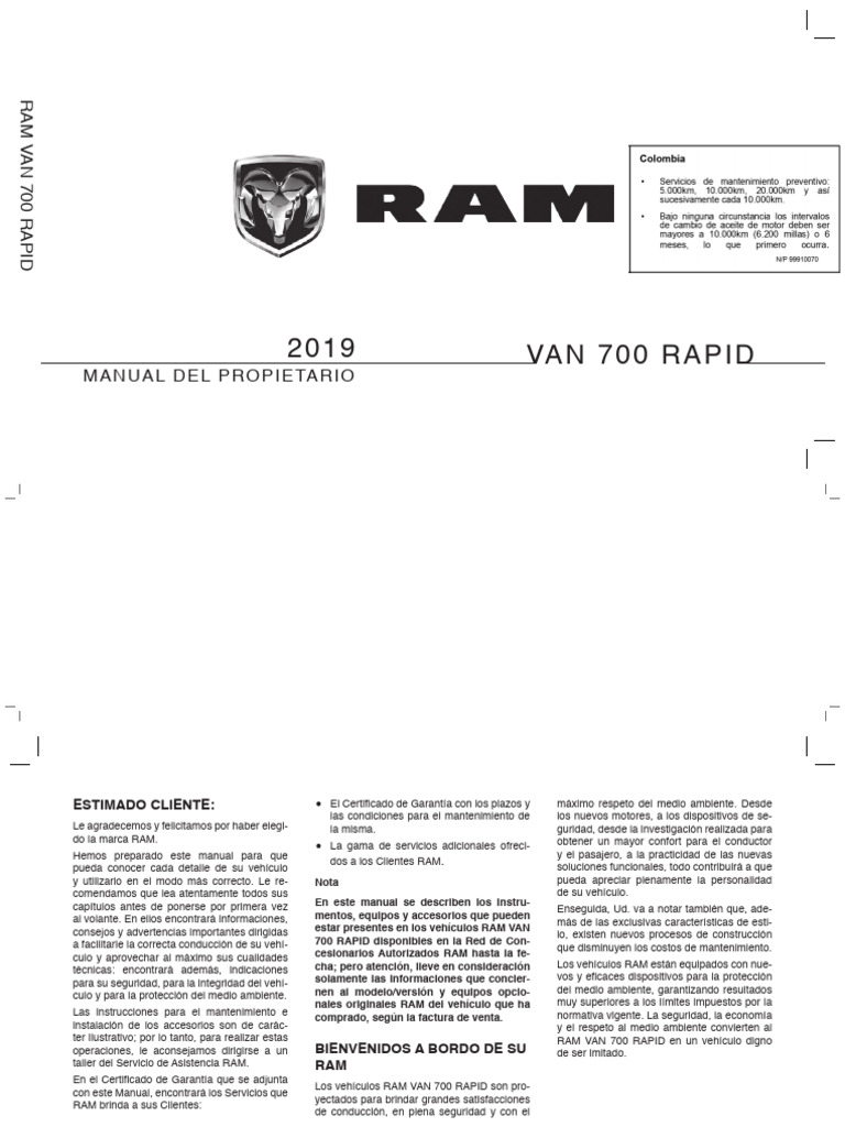 2019_RAM_V700_Rapid | PDF | Telefonía móvil | Airbag