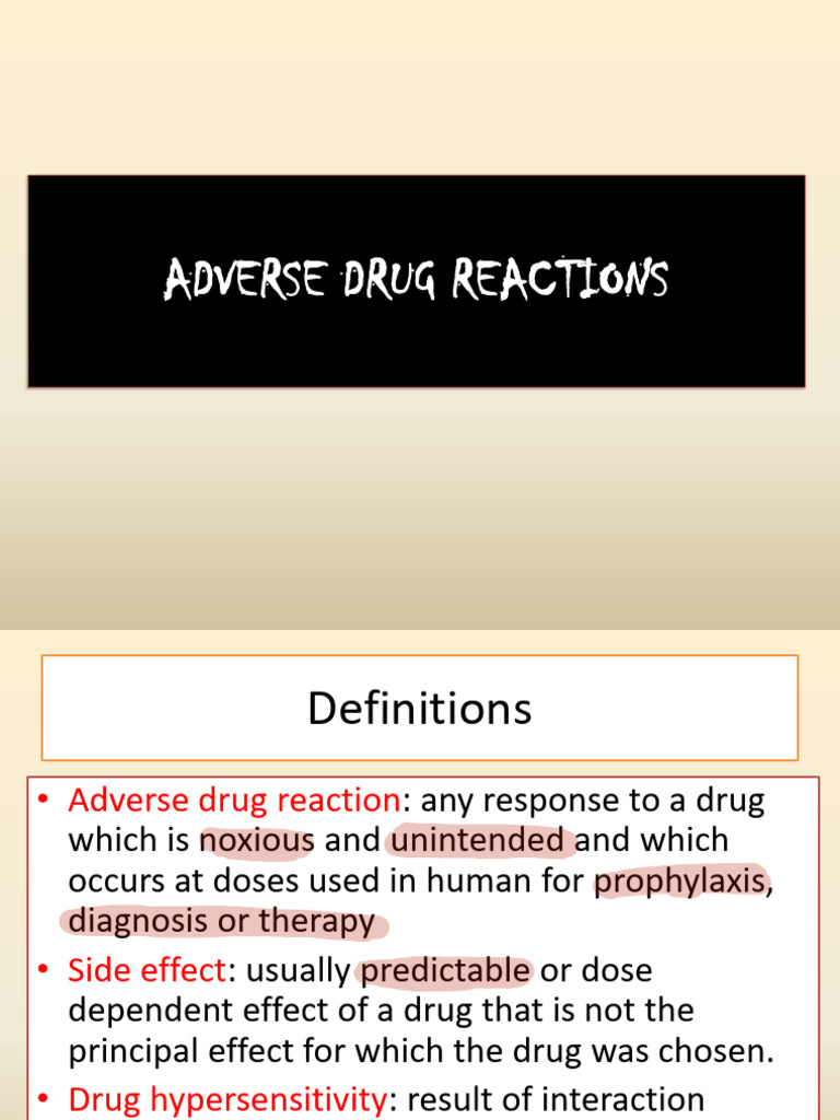Adverse Reaction To Drugs | PDF | Allergy | Pregnancy
