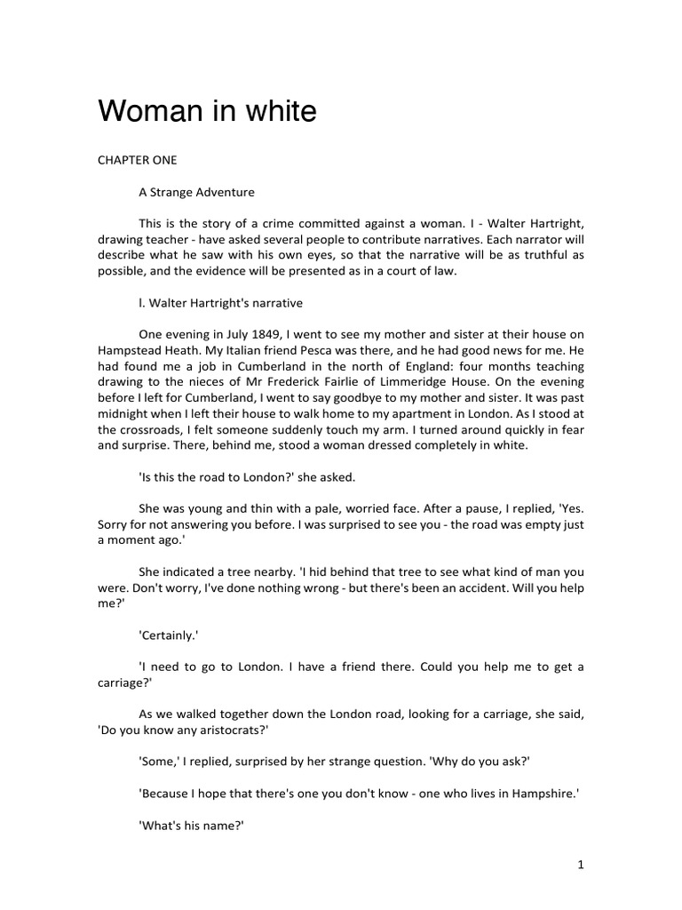 Woman in White | Download Free PDF | The Woman In White (Novel)