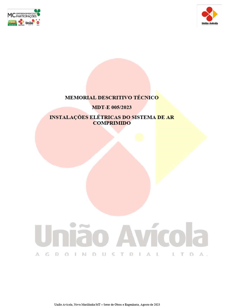 005_Memorial Descritivo_ Sistema de ar comprimido - ELÉTRICO | PDF ...