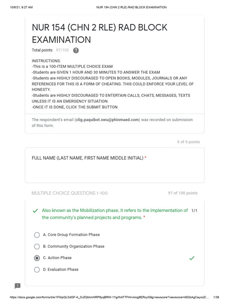 CHN RLE RBE W Correction | PDF | Preventive Healthcare | Infection