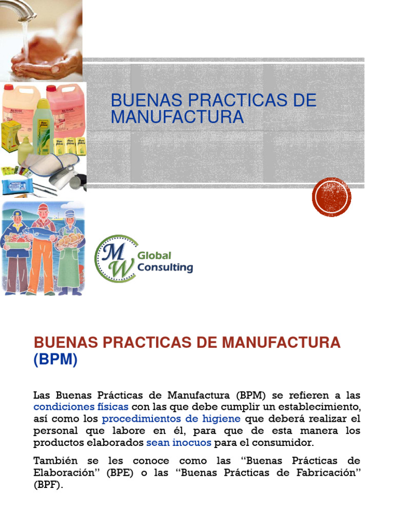 Buenas Practicas de Manufactura | PDF | Baño | Alimentos