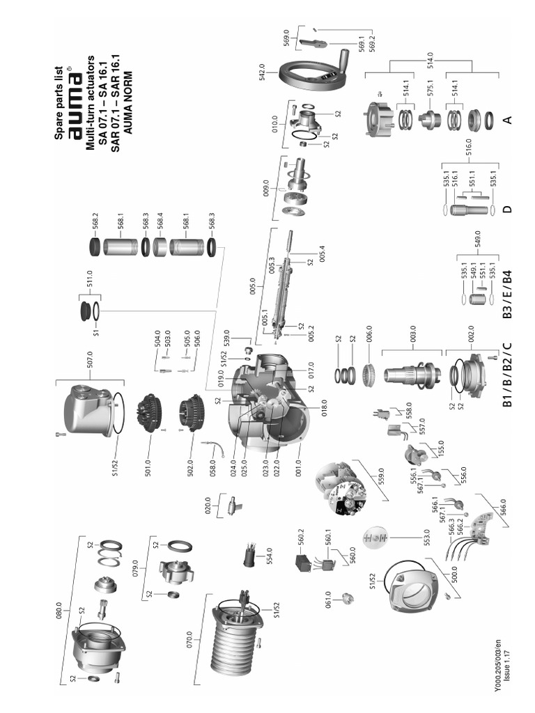AUMA Multi-Turn Actuator Parts List | PDF | Electrical Connector ...