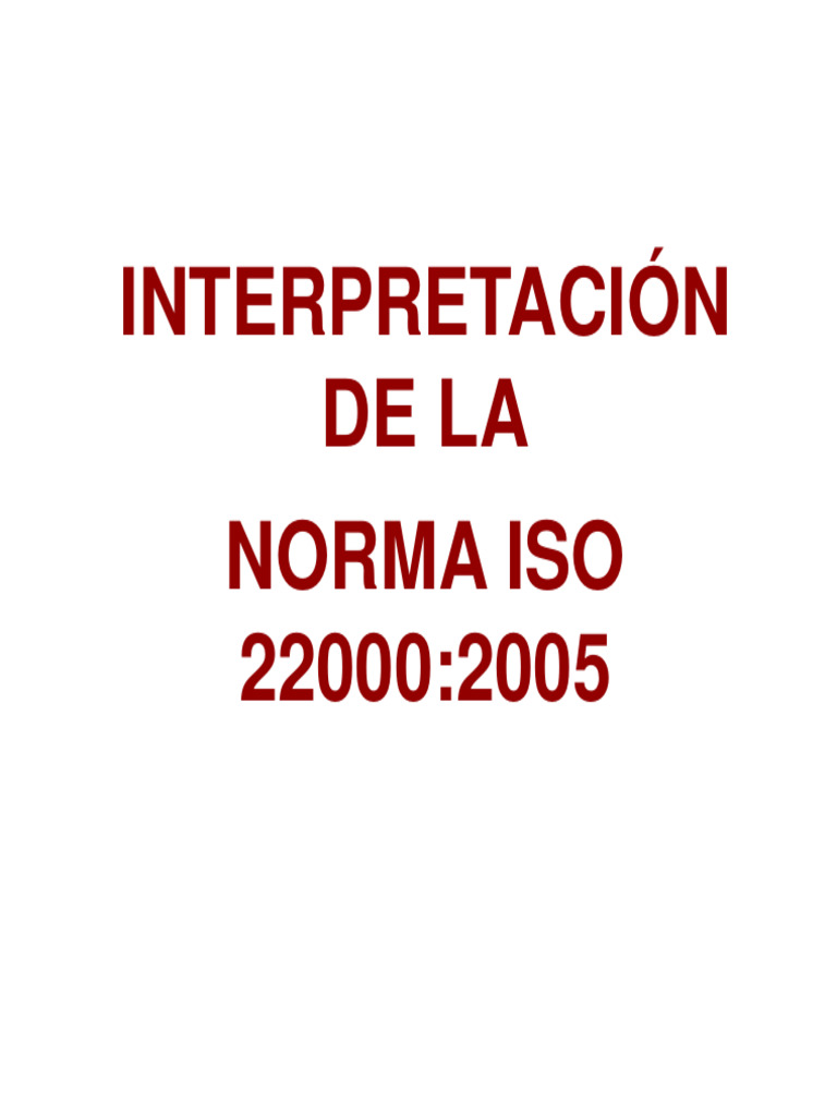 Interpretación de la Norma ISO 22000:2005 | PDF | Seguridad alimenticia ...