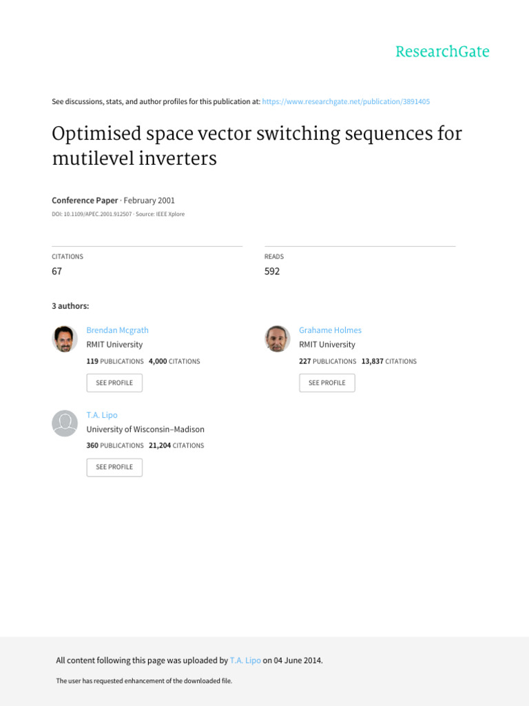 (12.4) Optimized Space Vector Switching Sequences For Multilevel Inverters | PDF | Power ...