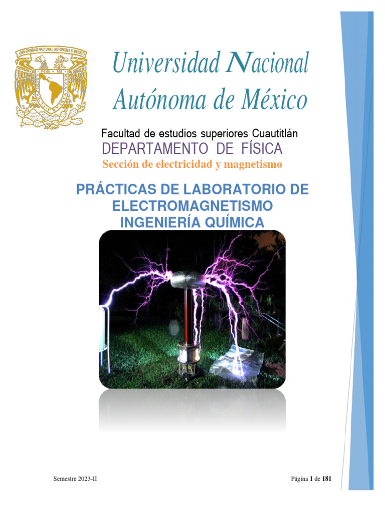 Manual de Practicas de ELECTROMAGNETISMO | PDF | Electromagnetismo | Electricidad