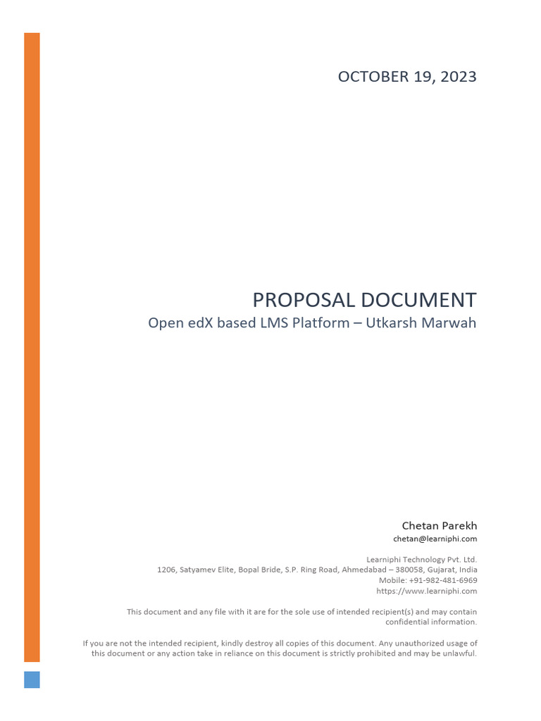 Business Proposal For Open Edx Based LMS Platform - Utkarsh Marwah ...