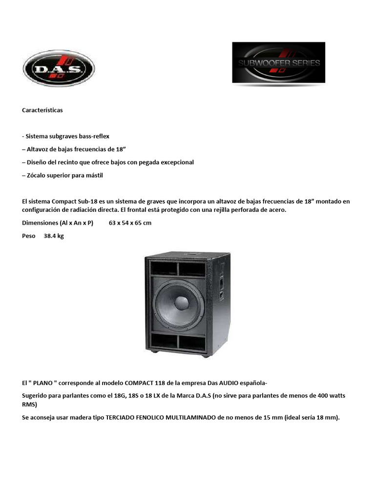 Das Compact Sub 118 | PDF