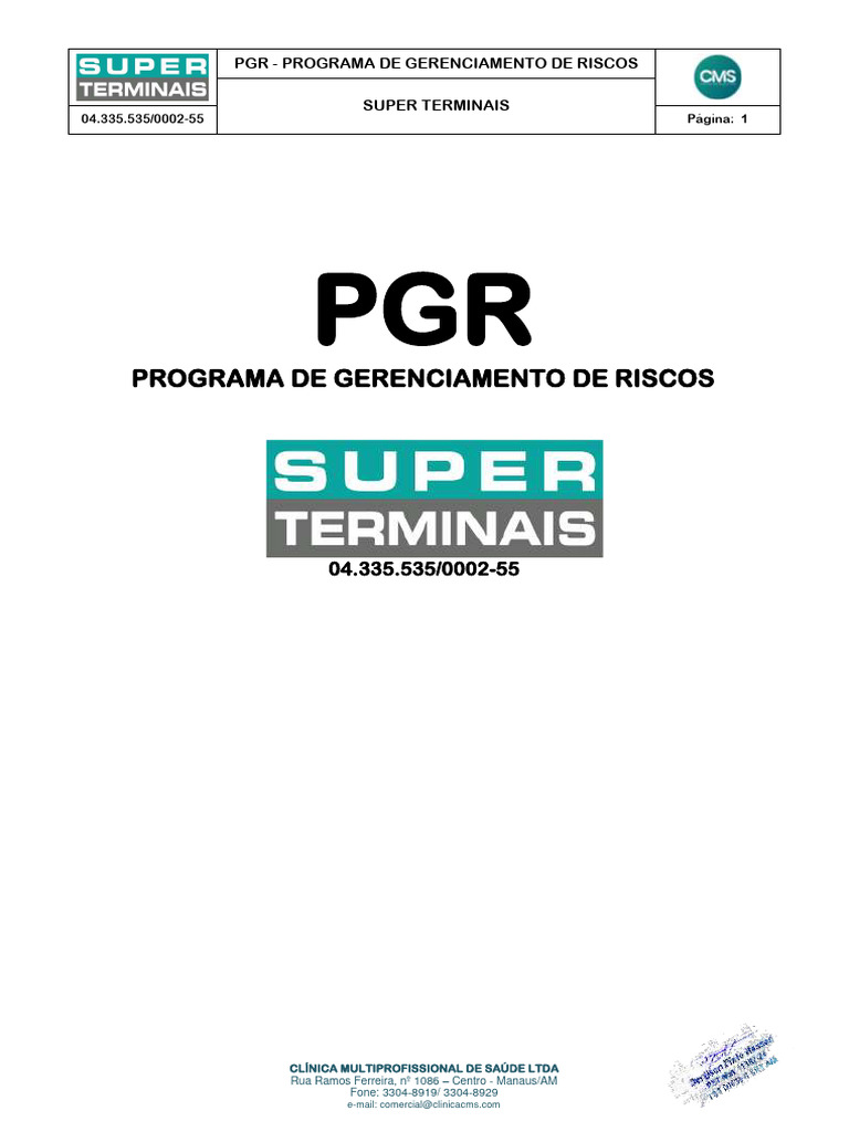 PGR - Plano de Gerenciamento de Riscos | Download grátis PDF ...