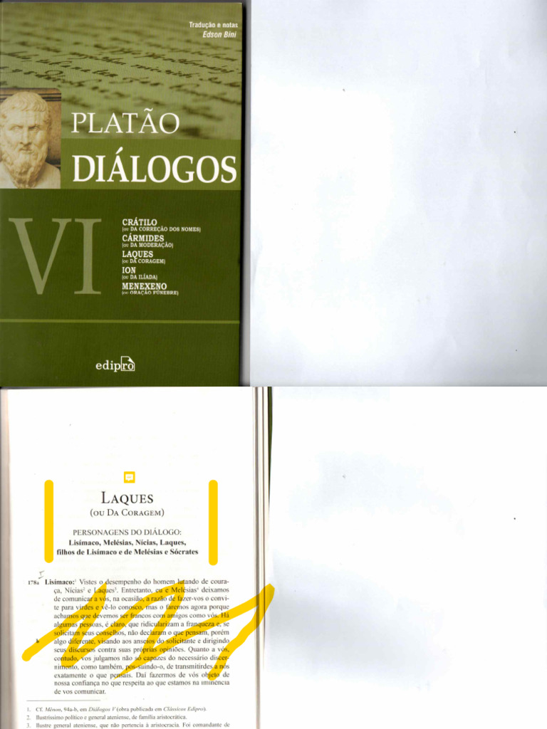 Platão Laques Edipro Mini Curso | PDF