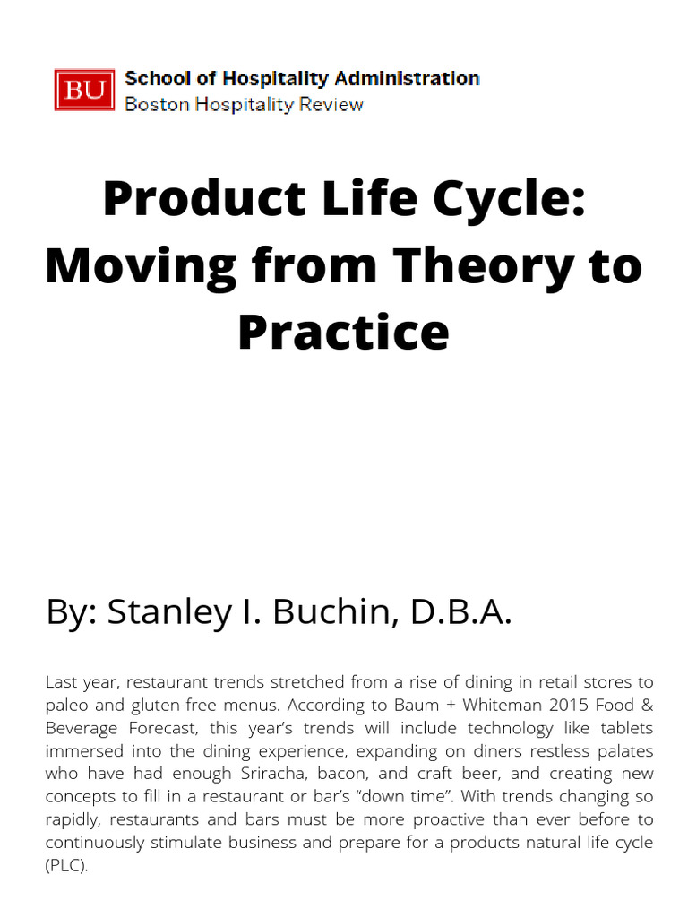 Product Life Cycle Moving From Theory To Practice | PDF | Mc Donald's ...