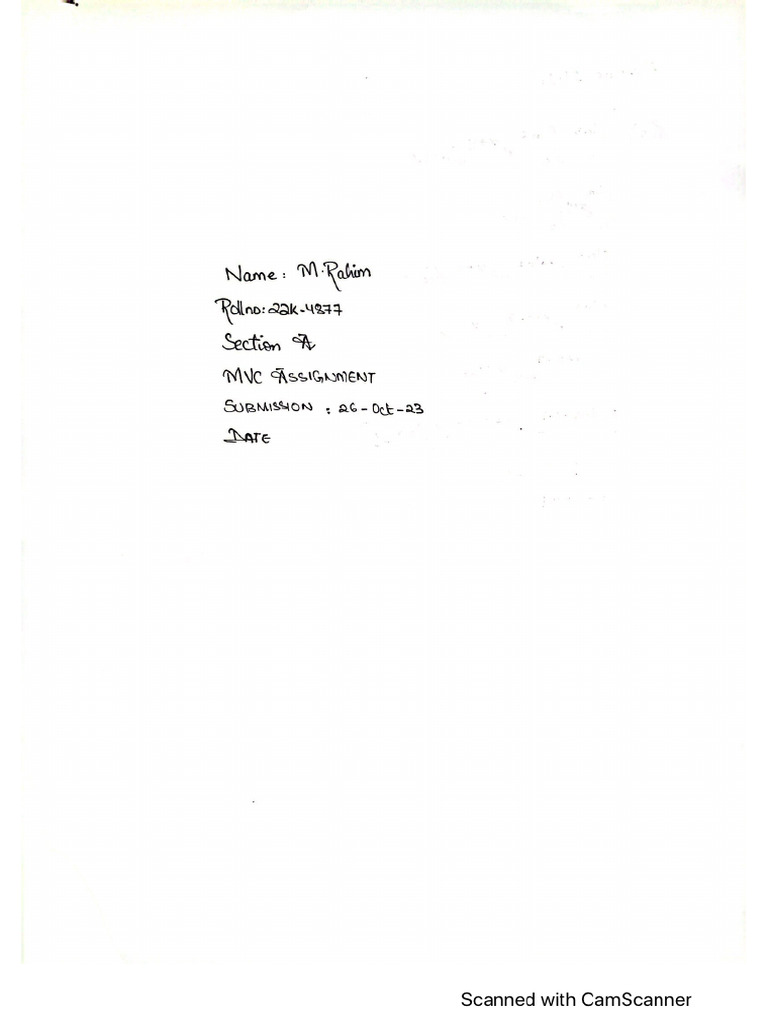 MVC Assignment | PDF