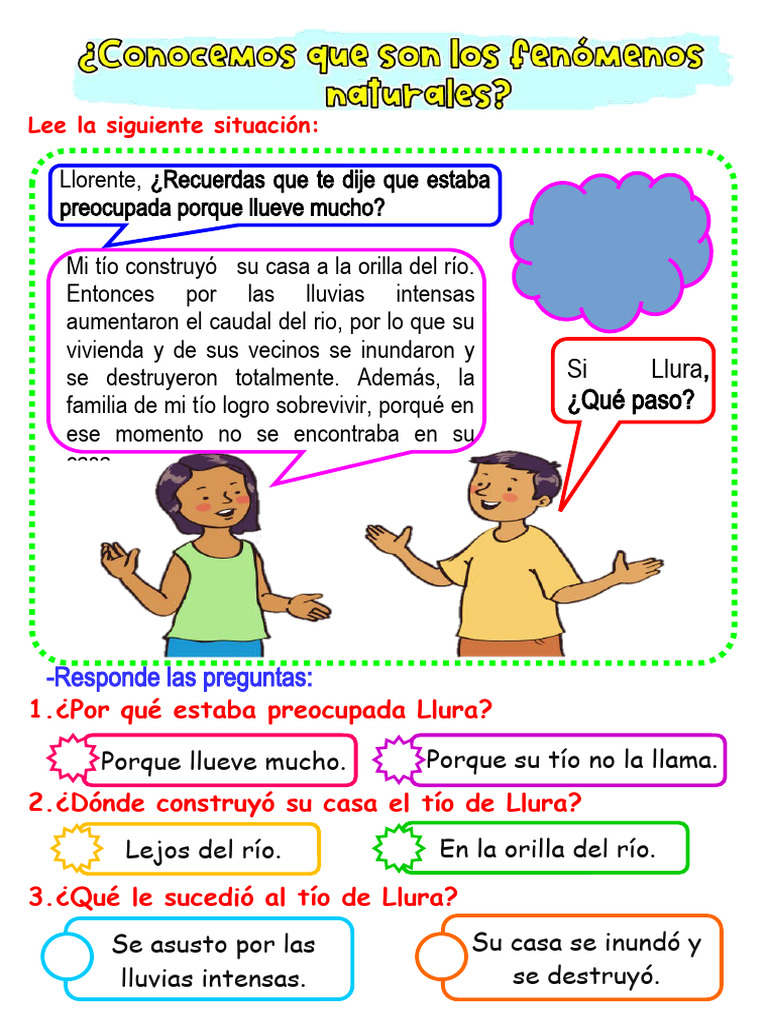 9 Agosto Ficha Conocemos Los Fenómenos Naturales | Descargar gratis PDF ...