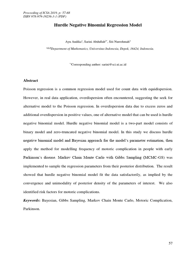 07+Proceeding+of+ICSA+2019+p57 68 | PDF | Regression Analysis | Logistic Regression
