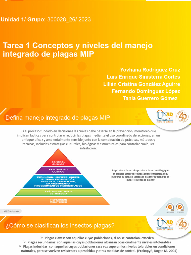 Presentación Manejo integrado de plagas | PDF | Pesticida | Plaga (organismo)