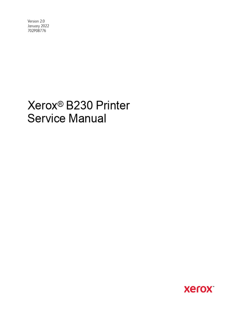 Xerox b230 SFP SM v2 | PDF | Printer (Computing) | Menu (Computing)