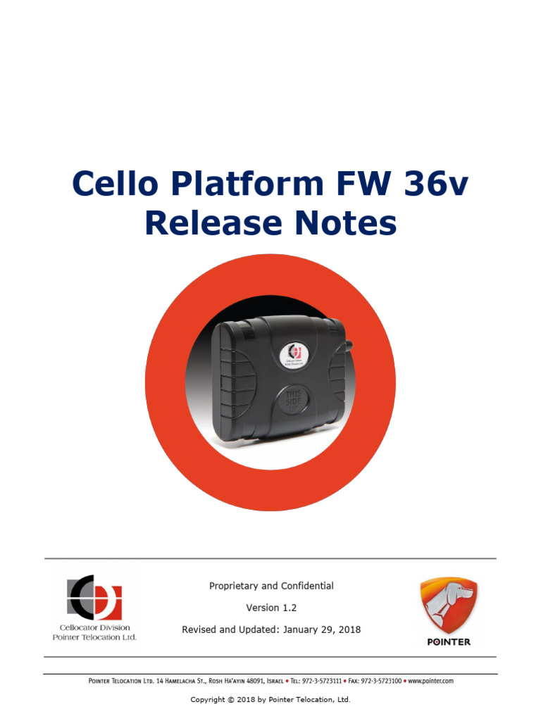 Cello Platform FW 36v Release Notes | PDF | Computing