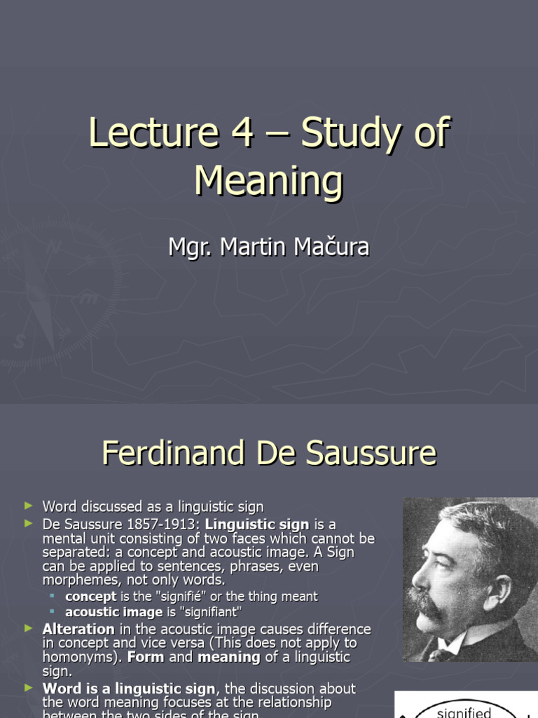 Lecture 4 - Meaning | PDF | Word | Concept