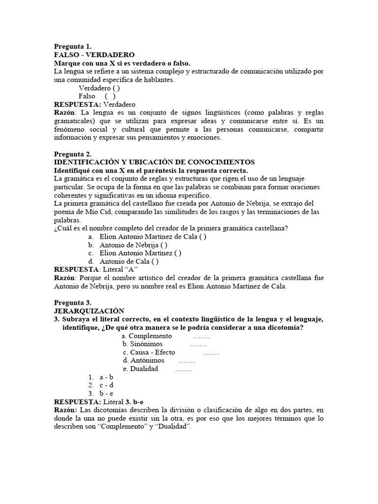 Preguntas Linguistica Grupo 1 | PDF | Gramática | Lingüística