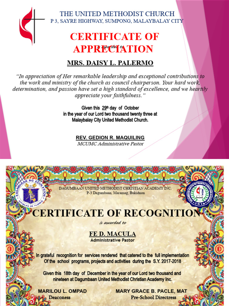 Certificate Template | PDF | Methodism | United Methodist Church