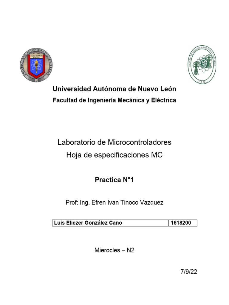 Lab MC P1 1618200 | PDF | Microcontroller | Flash Memory