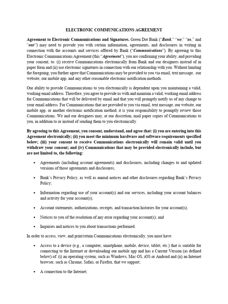 Electronic Communications Agreement 2 | PDF | Internet Privacy | Internet
