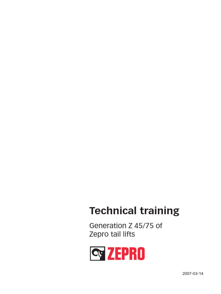 Zepro Z 45/75 Tail Lift Technical Guide | PDF | Relay | Elevator