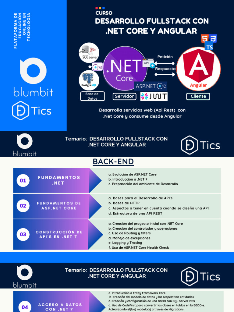 Temario NET Core y Angular V1 | PDF | Informática | Ingeniería de software