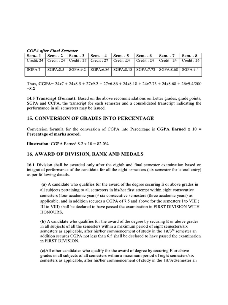CGPA Conversion Compressed | PDF