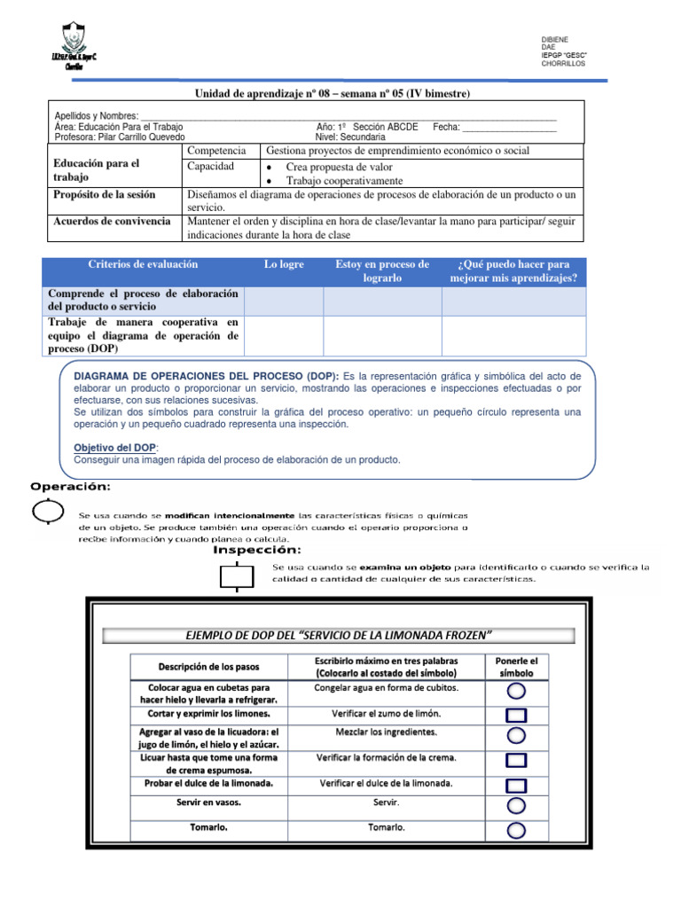 Ficha Ept Sem 05 4bim 1sec | PDF | Limonada