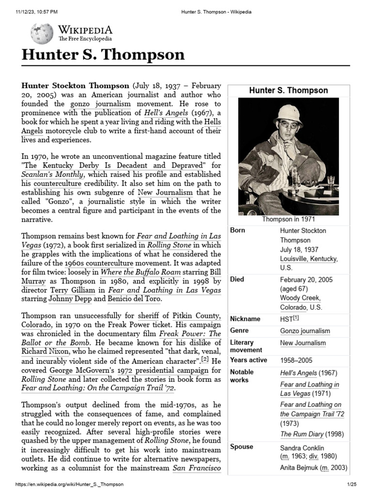 Hunter S. Thompson | PDF