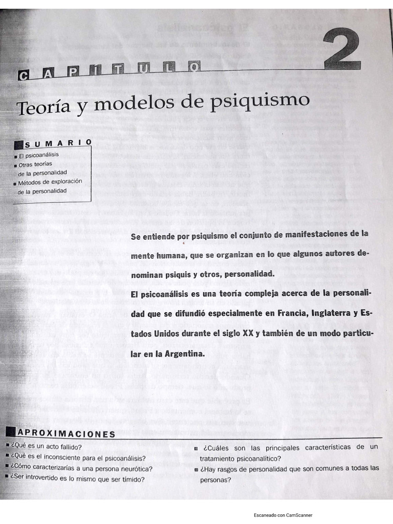 Cap 2 Teorias y Modelos Del Psiquismo | PDF
