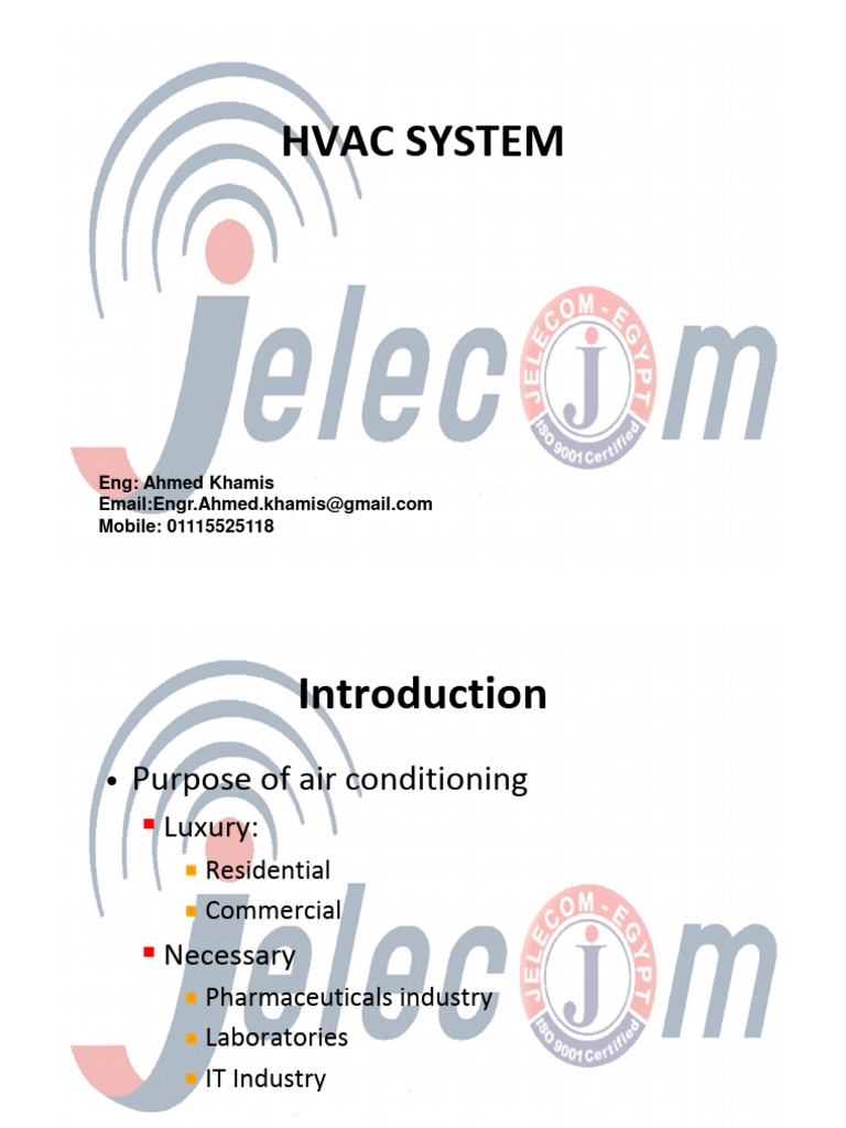 Jelecome HAVC Systems-Introduction | Download Free PDF | Duct (Flow ...