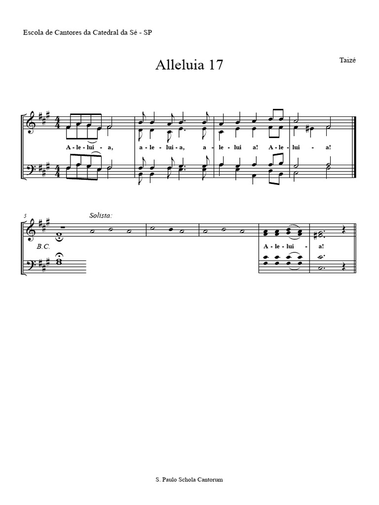 Alleluia 17 - Taizé | PDF