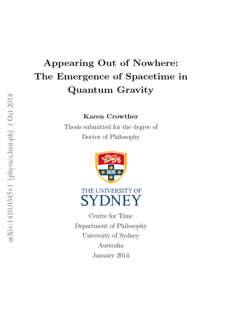 Emergence of Spacetime in Quantum Gravity | PDF | Quantum Gravity | Quantum Field Theory