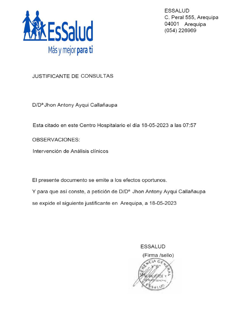 Justificante médico en PDF y Word | PDF