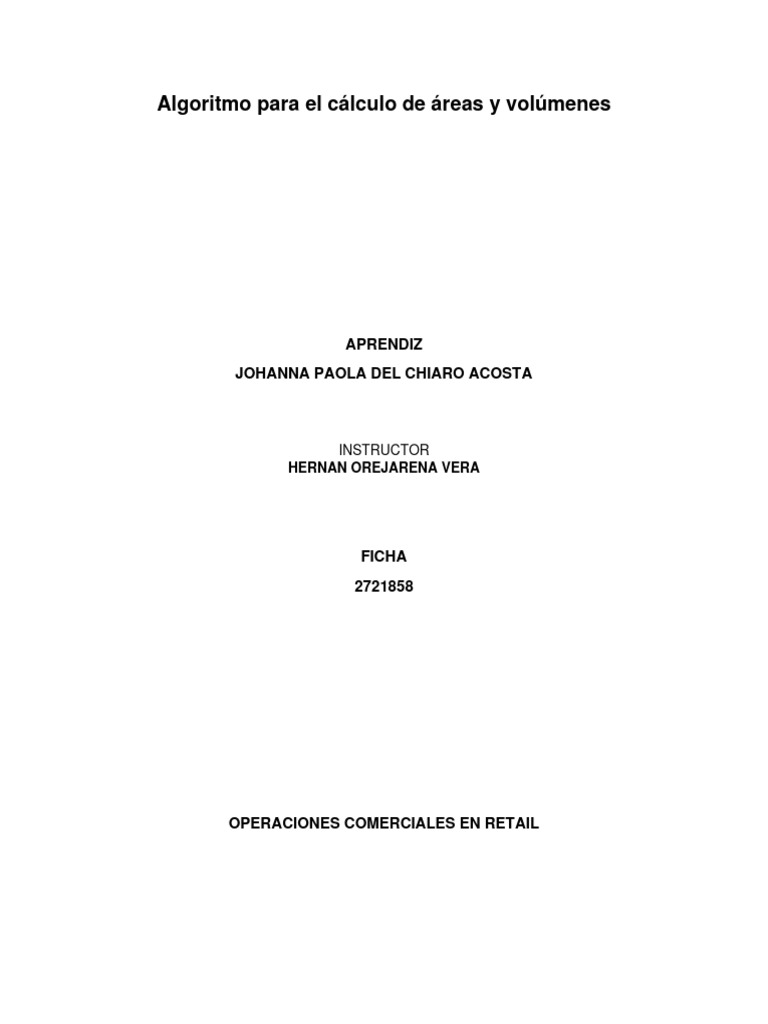 Algoritmo | PDF | Volumen | Algoritmos