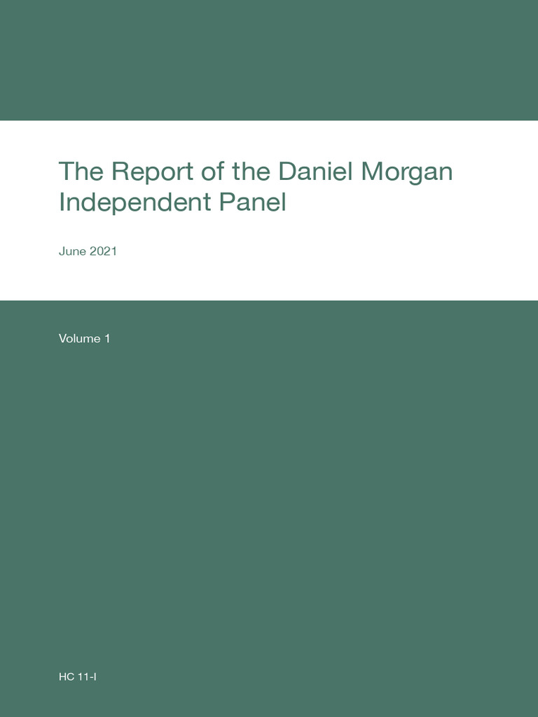 Daniel Morgan Report - Volume 1 | PDF | Police | Prosecutor