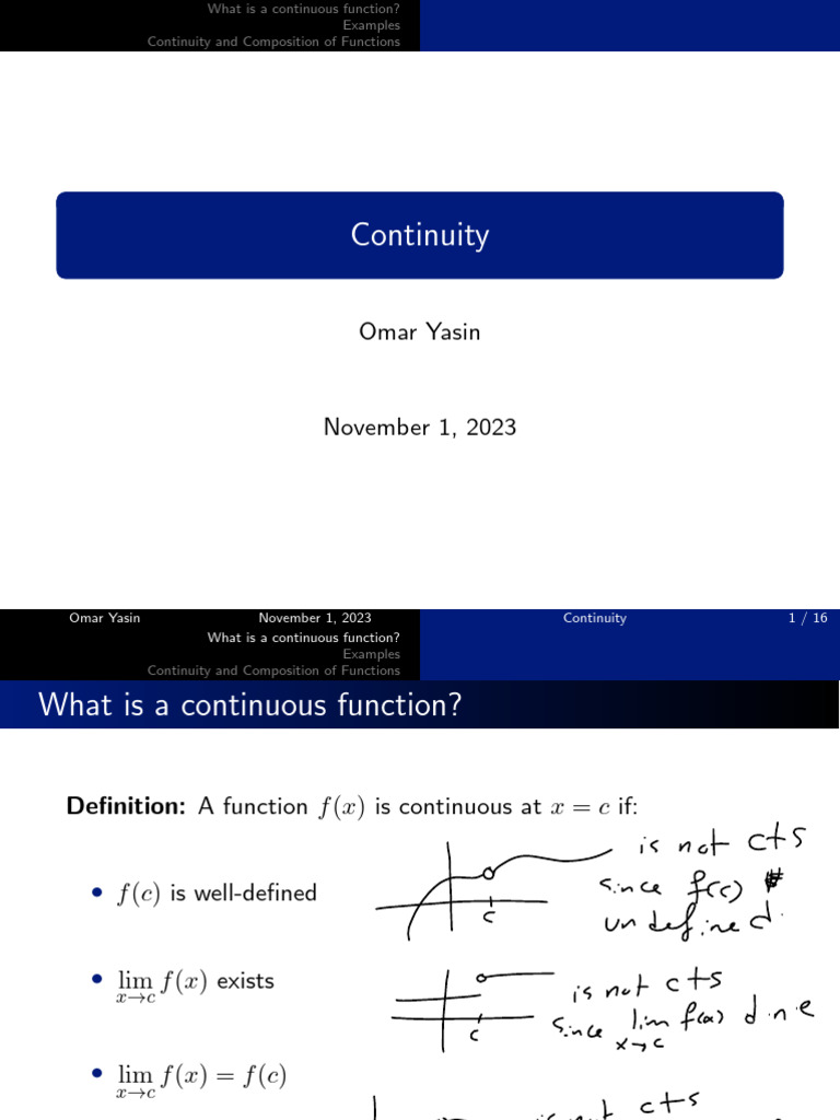 Topic 5 Continuity Updated | PDF | Continuous Function | Function (Mathematics)