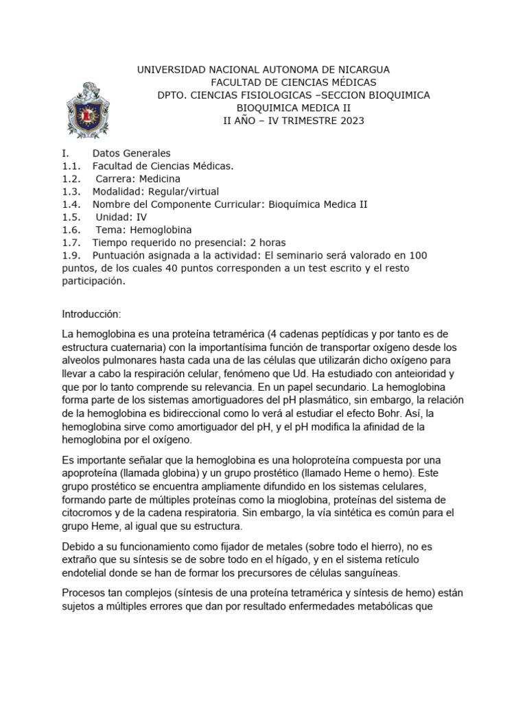 II Parcial BM2 | PDF | Hemoglobina | Metabolismo