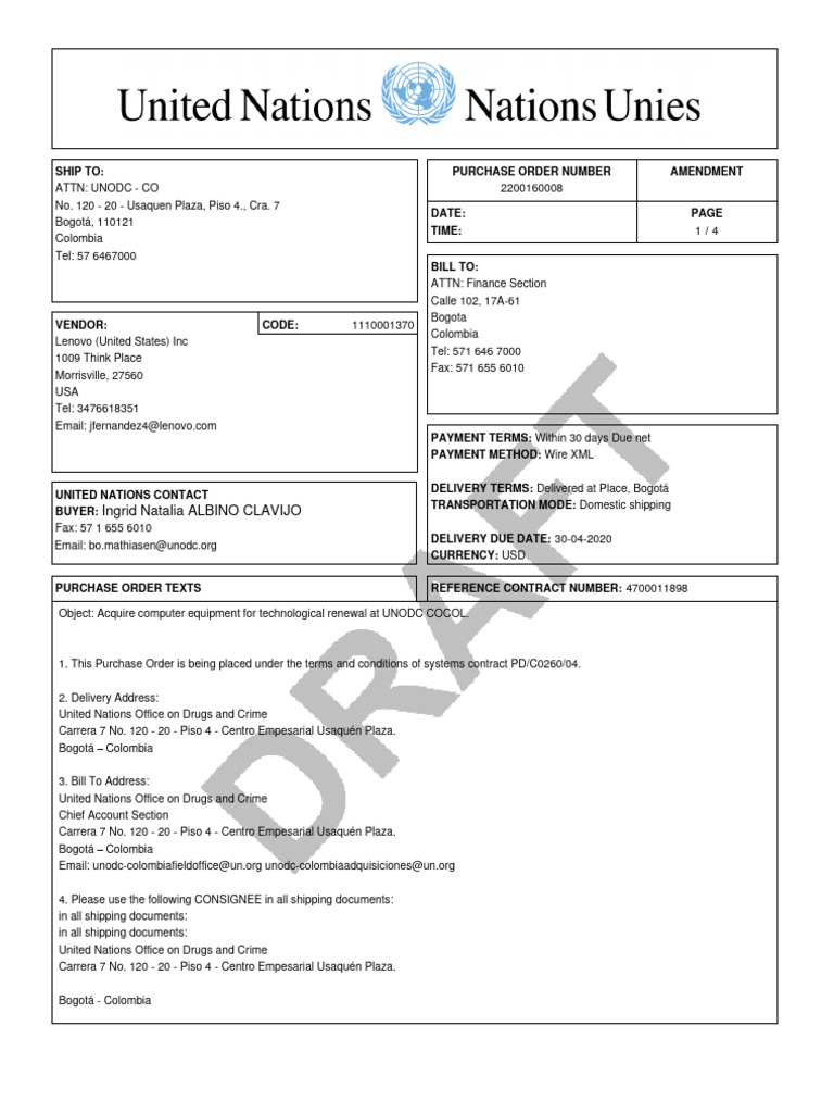 PO 2200160008 - Lenovo | PDF | Invoice | Receipt