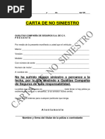 Carta de No Siniestralidad Ejemplo | PDF