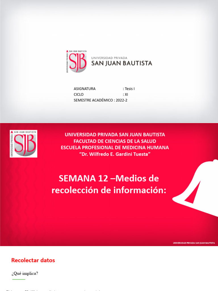 Semana 12 - Tesis I - Recoleccion de Informacion 111422 | PDF ...