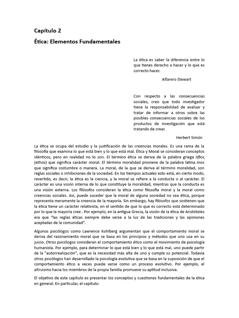 LECTURA FUNDAMENTOS DE LA ETICA Capitulo 2 | PDF | Virtud | Utilitarismo