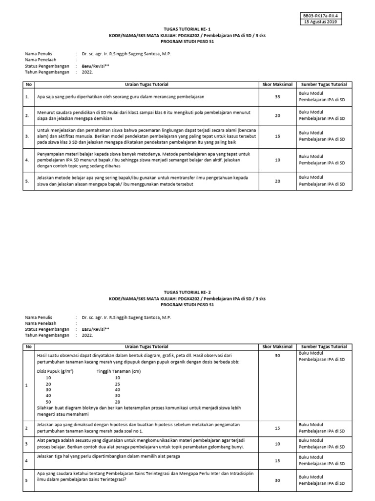 Ranc. Tgs tUTORIAL PDGK4202 | PDF