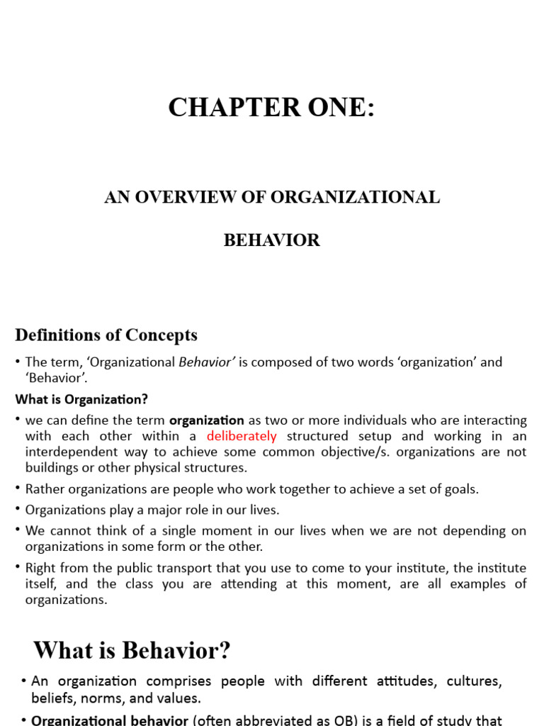 OB Chapter 1 | PDF | Psychology | Sociology