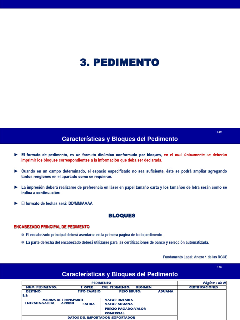 Estructura y Partes del Pedimento Aduanal | PDF | aduana | Comercio